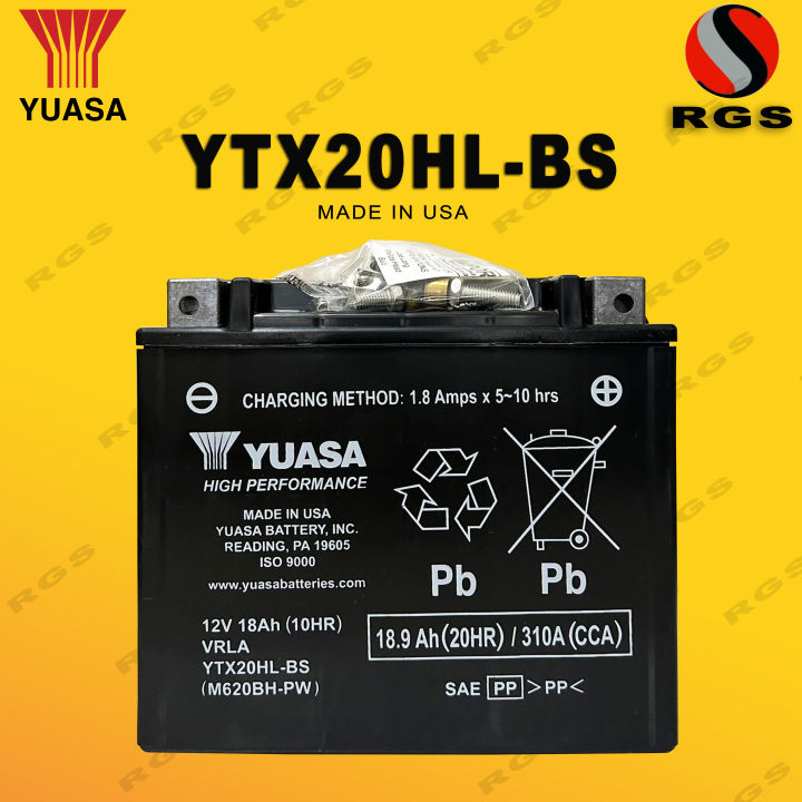 YUASA YTX20HL-BS Made in USA For Harley Davidson Soft Tail 1500 ...