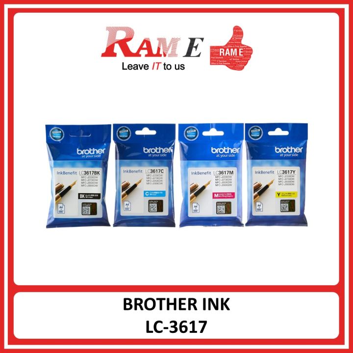 [ORIGINAL] Brother LC-3617 LC3617 3617 Black Cyan Magenta Yellow Ink ...