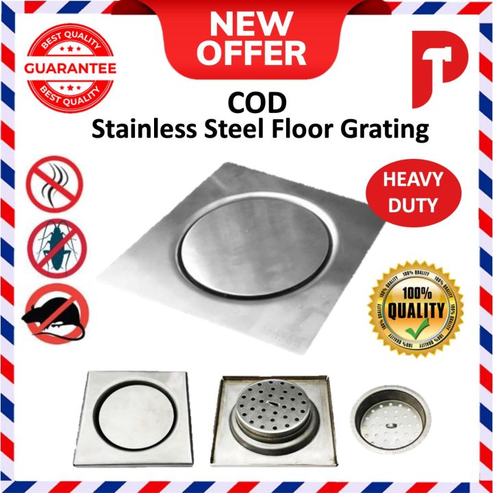 Bathroom Heavy Duty 6” Toilet Floor Trap Stainless Steel Cover Grating ...