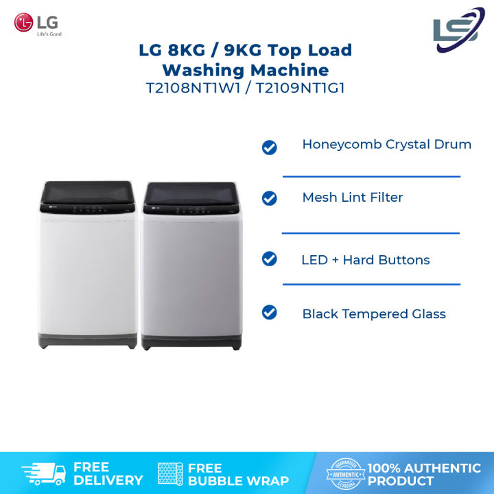 LG 8KG / 9KG Top Load Washing Machine T2108NT1W1 / T2109NT1G1 | Mesh ...