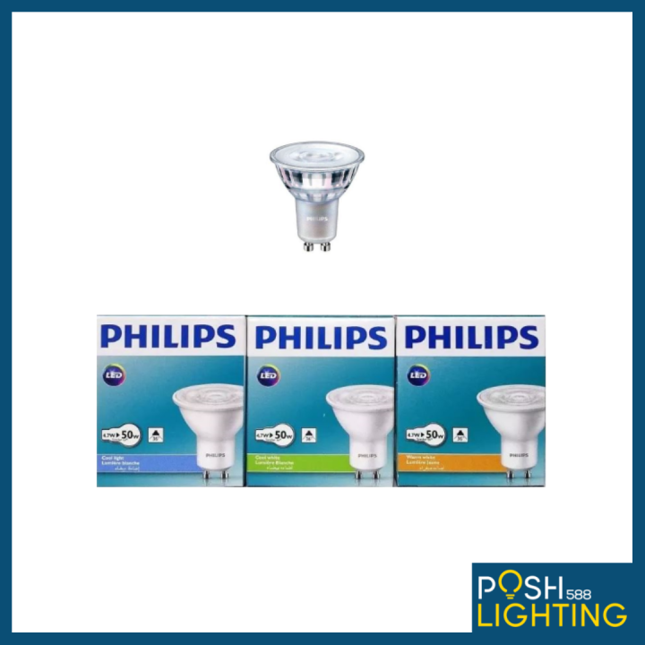 Philips GU10 Bulb 4.7w (pack of 2) - 3 different color types | Lazada ...