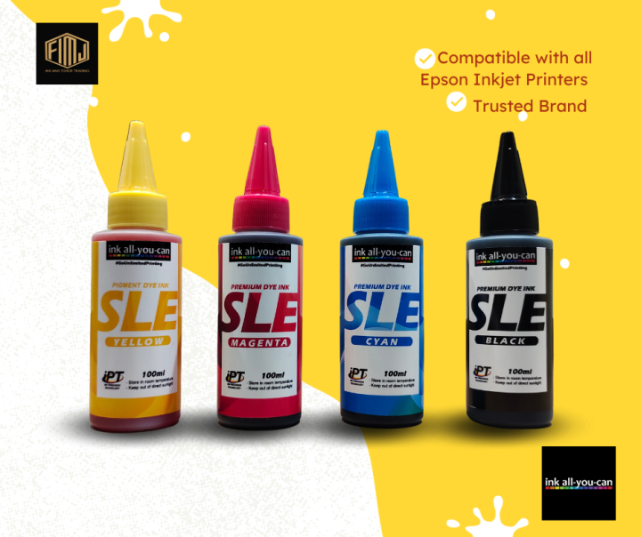 SLE Premium Dye Inks 100 ml Black Cyan Magenta Yellow For Epson | Lazada PH