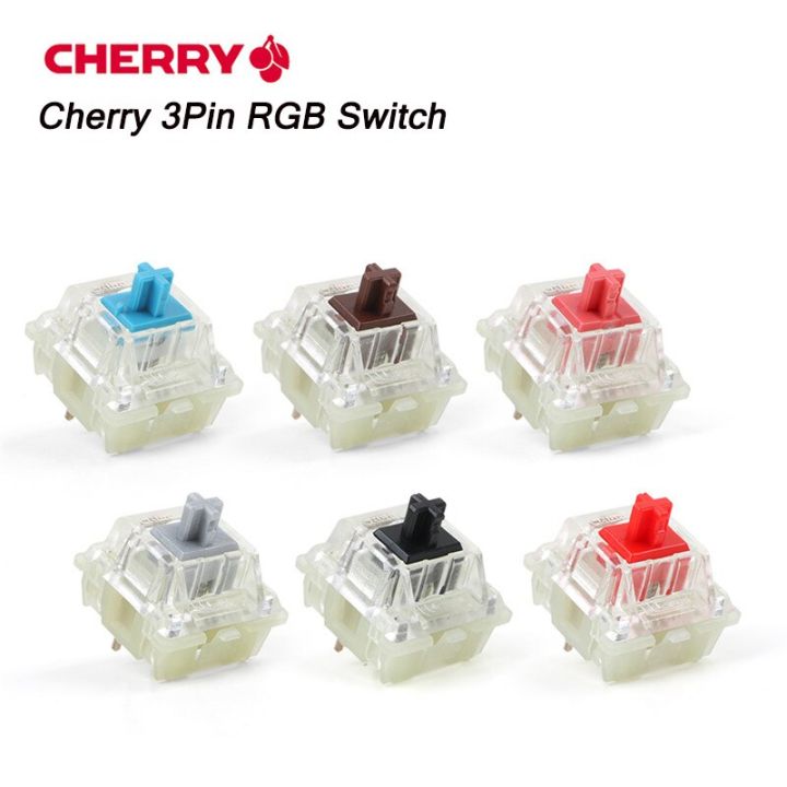 Original Cherry Silent Red Black Switch Mechanical Keyboard Clear RGB ...