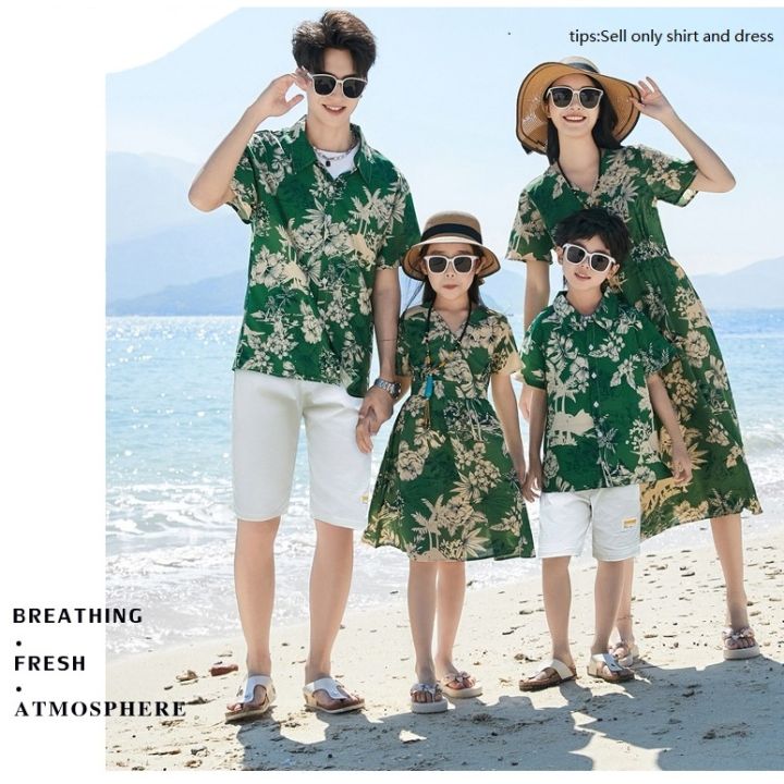 Family holiday Polo shirt dress Hawaiian boho beach outfit Christmas ...