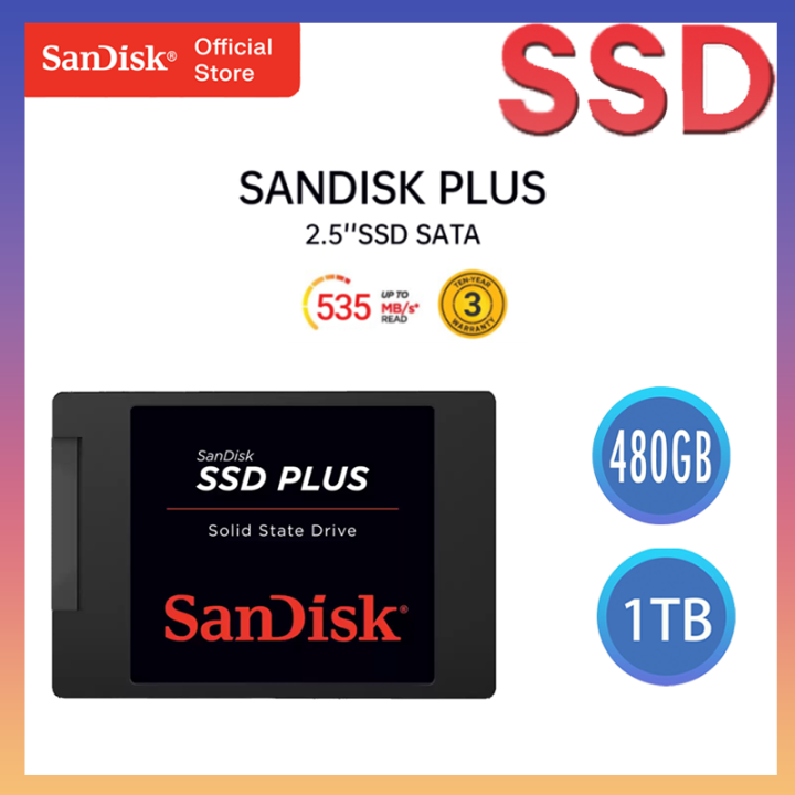 SanDisk SSD PLUS 2.5" 1TB 480GB 240GB SATA III Internal Solid State ...