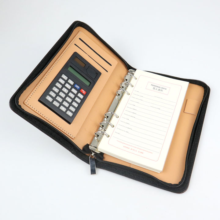 BAYAR DI TEMPAT-Buku Catatan Binder Note Cover Kulit with Kalkulator ...