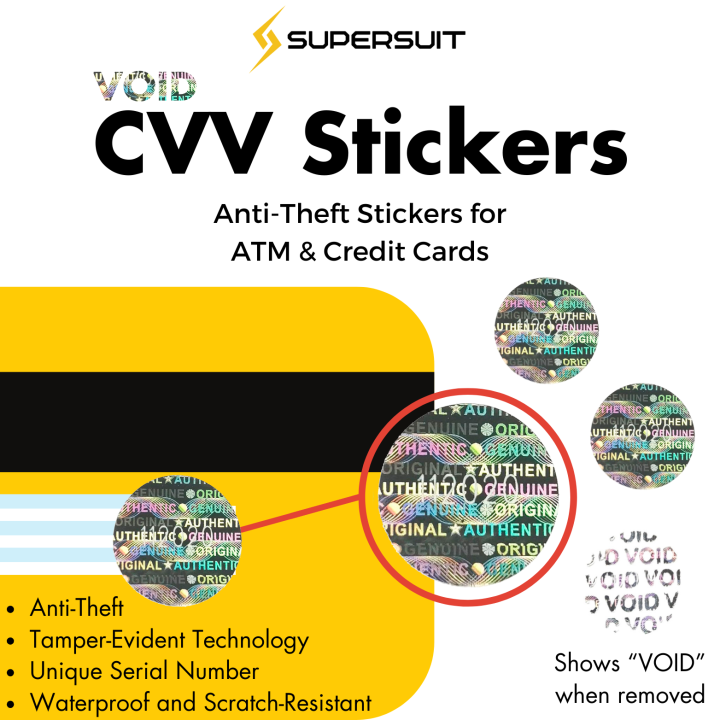 Supersuit Void CVV Stickers (Anti-Theft, Waterproof Stickers for ATM ...