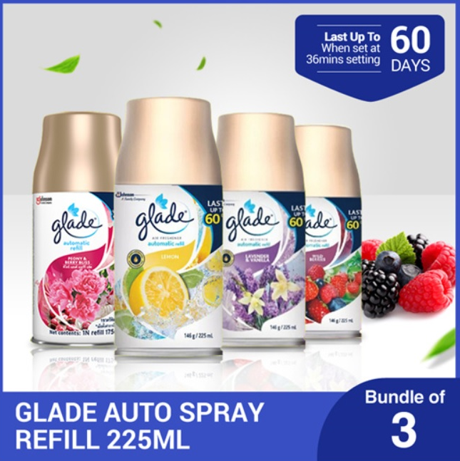 [Bundle of 3 Pieces x 225ml] Glade Automatic Spray Refill 225ml x 3 ...