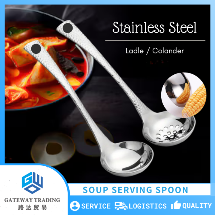 Stainless Steel Soup Ladle Spoon Skimmer & Strainer Leaky Spoon Ladle Colander | Lazada PH
