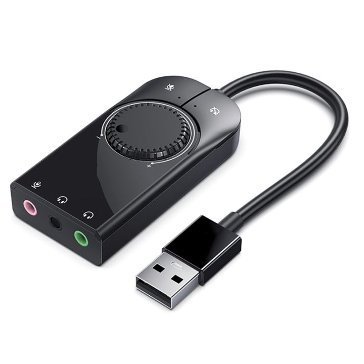 Sound Card USB Audio Interface External 3.5mm Microphone Audio Adapter ...