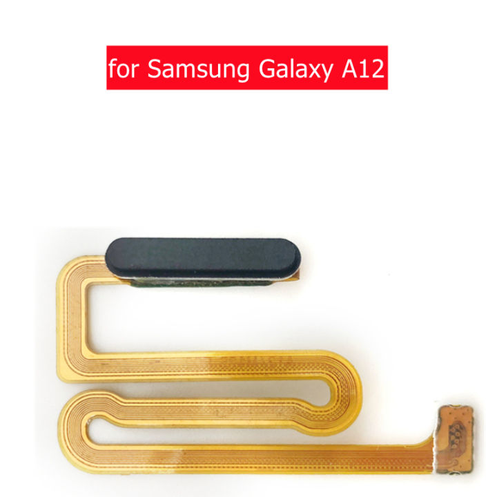 สำหรับ Samsung Galaxy A12ปุ่มลายนิ้วมือเครื่องสแกนเนอร์ปุ่มโฮมโค้งสาย ...