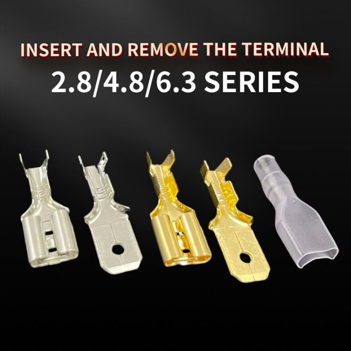 Plug spring connector terminal 6.3/4.8/2.8 plug-in plug-in cold pressed ...