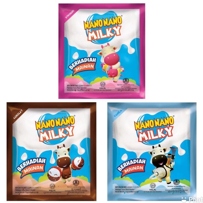 Nano nano milky candy chocolate / vanilla / strawberry 12 gram | Lazada ...