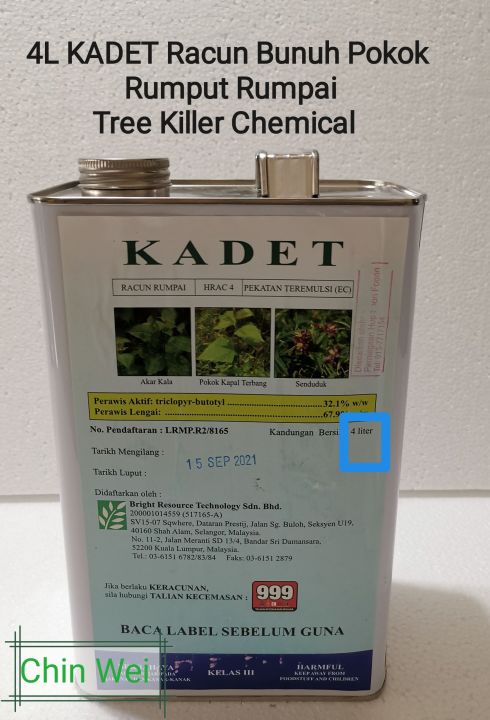 4L Kadet Racun Bunuh Pokok Rumput Rumpai / Weed & Tree Killer Chemical ...