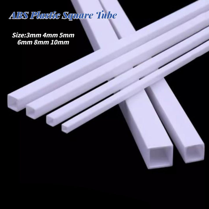 10Pcs ABS Plastic Square Tube Hollow Square Bar Rods Styrene Rod for ...