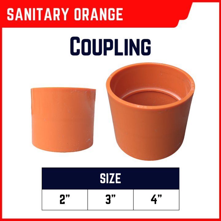 Sanitary Orange Coupling Available Size (2", 3" and 4") PVC Fittings ...