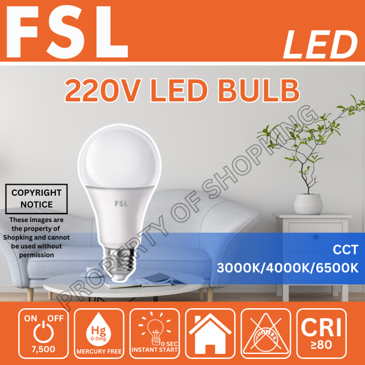 FSL A Series Bulb 220v 3w, 5w, 7w, 9w, 12w, 14w,18w | Lazada PH