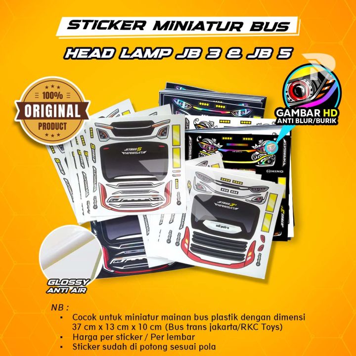 Stiker Miniatur Lampu Bus Stcker Head Lamp JB3 JB2 Jetbus 5 / Jetbus 3 ...