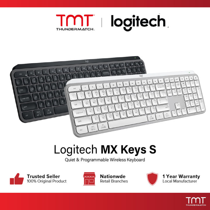 Logitech MX Keys S Wireless Keyboard with Fluid Precise Quiet Typing ...