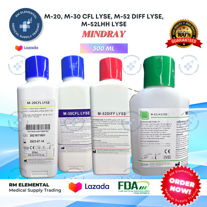 MINDRAY M-20, 30CFL LYSE, M-52 DIFF LYSE, M-52LH LYSE 500ML | Lazada PH