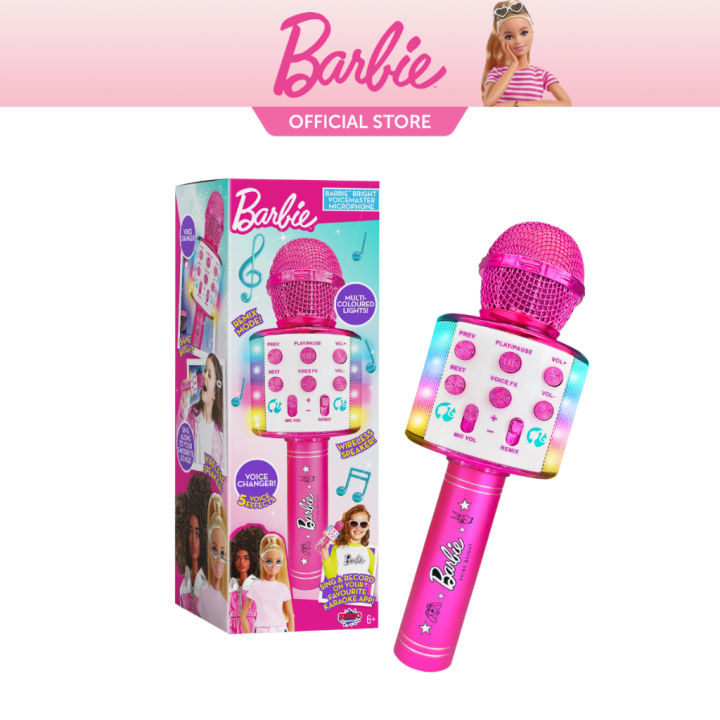 Barbie Rechargeable Microphone with Speaker, Voice Changer and Song ...