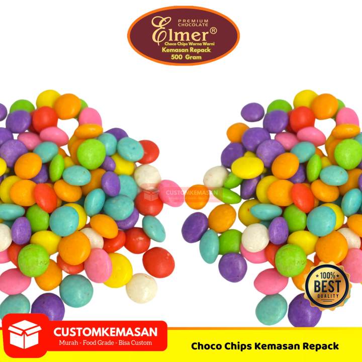 Choco Chips Elmer Warna Warni 500g / Choco Chip Repack Warna Warni ...