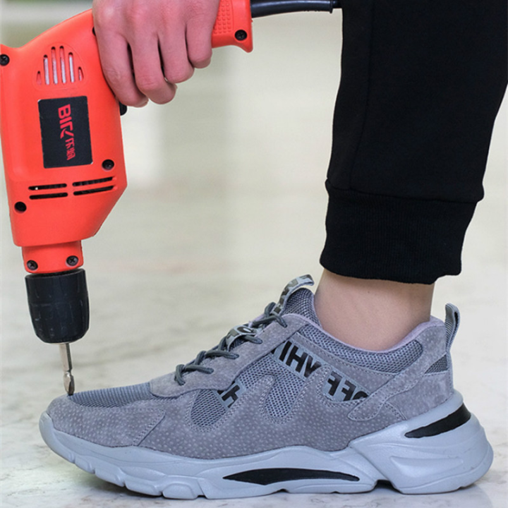 QINHUIZE new safety shoes men's steel toe cap smash-proof and puncture ...