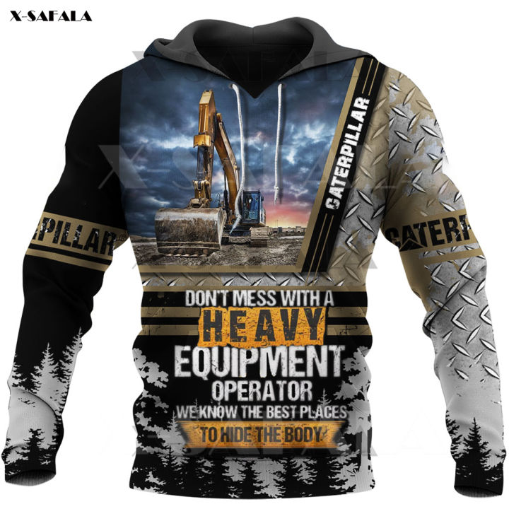 lkCaterpillar Heavy Equipment Operator 3D Print Zipper Hoodie Man ...