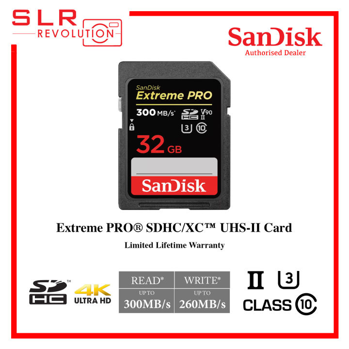 SanDisk Extreme PRO 32GB / 64GB / 128GB SDHC UHS-II U3 (Up to 300MB/s Read) SD Memory Card ...