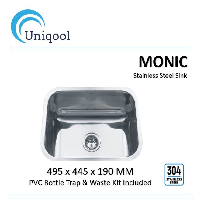 MONIC 495MM Single Bowl Stainless Steel Sink | Lazada Singapore