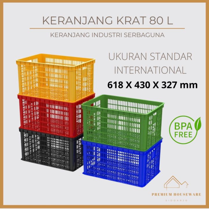 KERANJANG KRAT INDUSTRI KRAT 80L BESAR BAHAN ORI TEBAL TERMURAH BY PREMIUM HOUSEWARE | Lazada ...