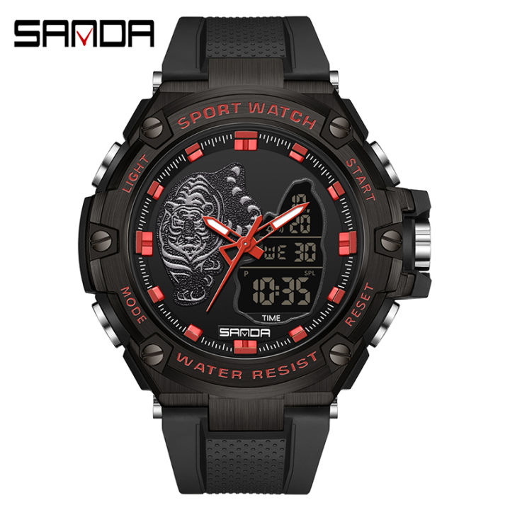SANDA Official Beast Dial Sport Military Quality Falling Resistant ...