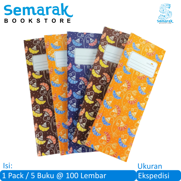 Paperline Hard Cover Buku Tulis Sampul Tebal Ekspedisi [1 Pack 5 Buku