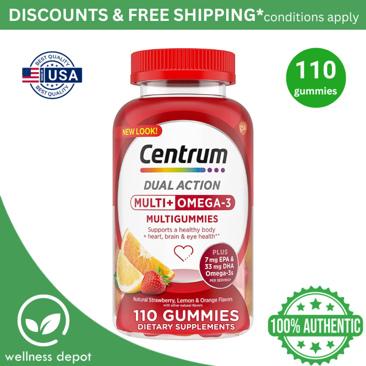 Centrum Multi Gummies / Multi+ Omega 3 Dual Action / Omega 3 Fish Oil ...