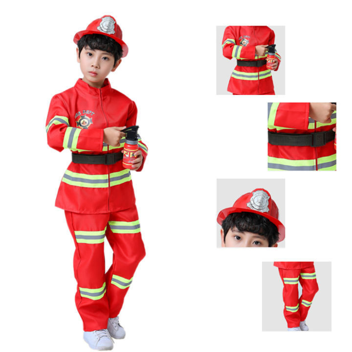 🔥🔥🔥Kids Firefighter Uniform Halloween Cosplay Costumes Children Sam ...