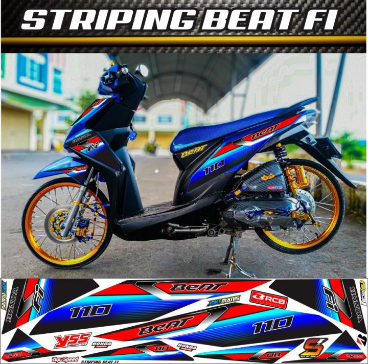 STIKER STRIPING MOTOR VARIAS BEAT PGM-FI 2012 / 2015 STIKER STRIPING ...
