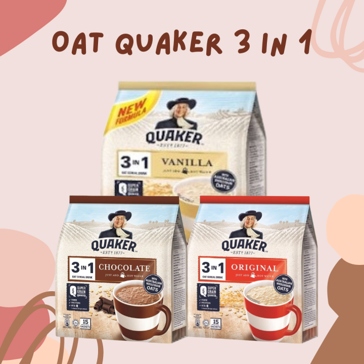 Quaker 3 in 1 Oat Cereal Drink Chocolate/ Original -28g x 15 sachets ...
