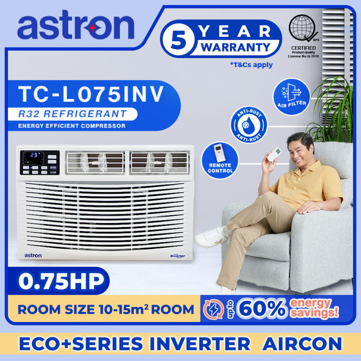 Astron 0.75 HP Fully Inverter Window Type Aircon - TCL075INV | Eco+ ...