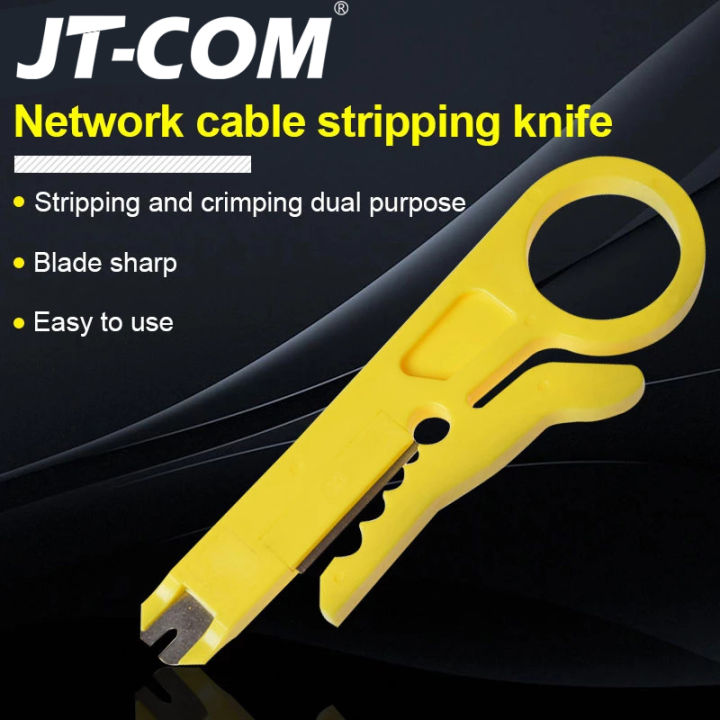 JT-COM Mini Portable Wire Stripper Cutter Impact Punch Down Tool 110 Blade for Network Wire ...