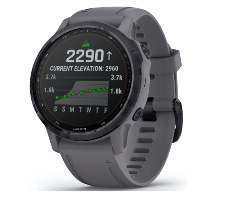 Garmin FENIX 6S PRO SOLAR-Amethyst with shale gray silicone band by ...