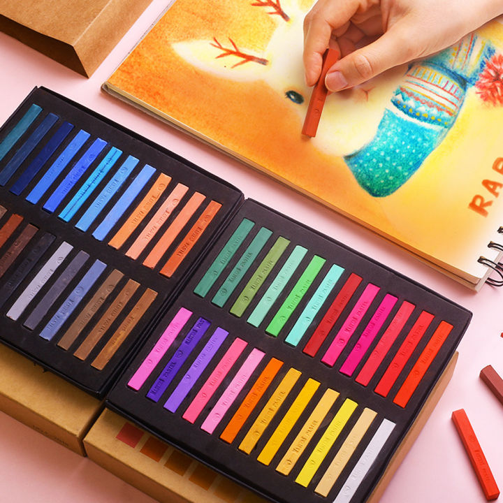 WOTAO Artist Pastels Square Pastel Set 12/24/36/48 Colors Soft Dry ...