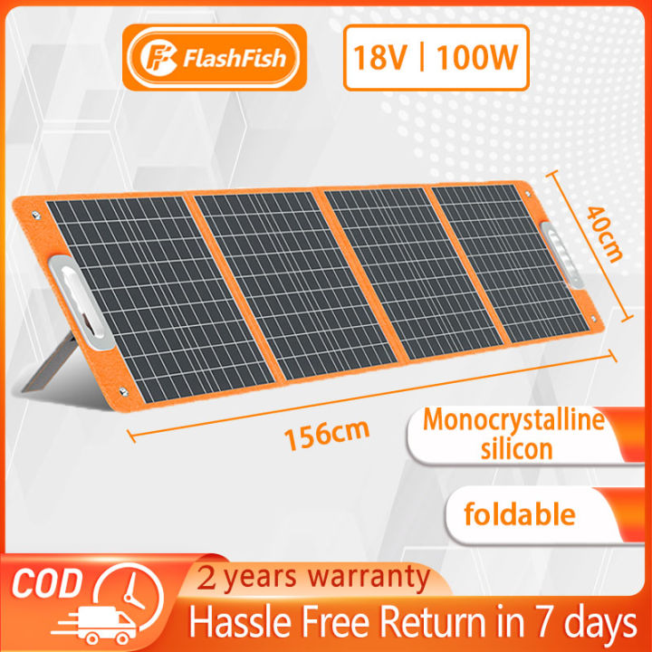 FlashFish TSP100W Foldable Solar Panel 18V Monocrystalline silicon ...