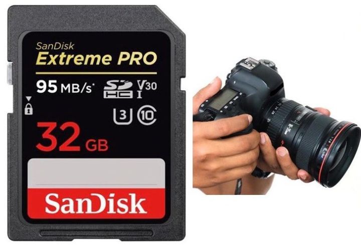 Sandisk Extreme Pro SDHC/SDXC-UHS-I Card 32GB/95MB/s, 64GB/170MB/s, U3, 4K UHD Video Quality ...