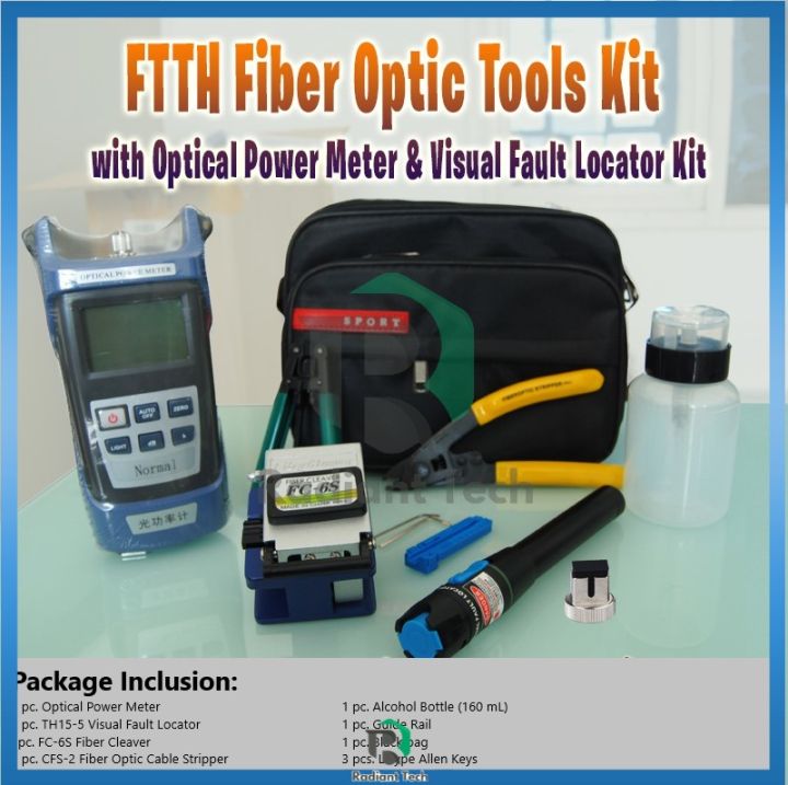 Fiber Tool Kit Optical Power Meter FC-6S Fiber Cleaver 5km Visual Fault ...