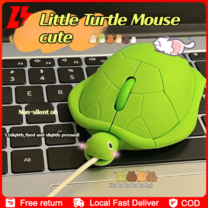 Cute Turtle Wired Mouse Ergonomic USB Optical Cute Turtle Mute Mice ...