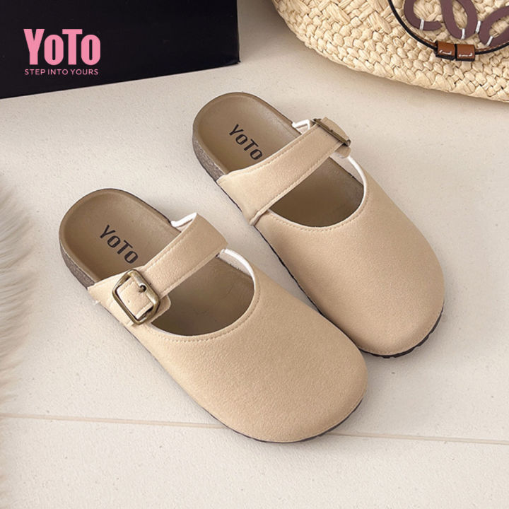 YOTO New Loafers Slip-On Slippers Comfortable Clogs Mules Casual Backless Driving Shoes For ...