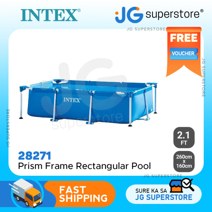 Intex 28271 Prism 2.60M x 1.60M x 65CM Rectangular Frame Above Ground ...
