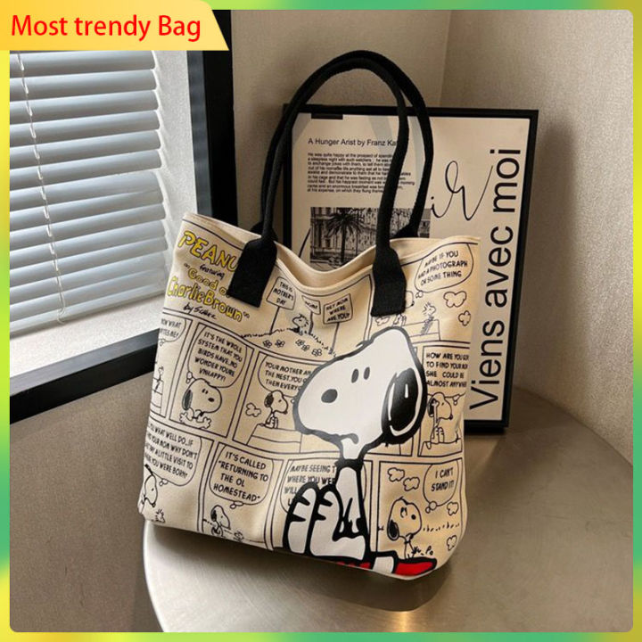 Japanese Fashion Peanuts Snoopy Handle Bags For Women 2025 High ...