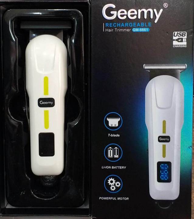 Geemy GM 6661 Professional Hair Clipper Rechargeable Hair Trimmer Men Electric Trimmer Hair ...