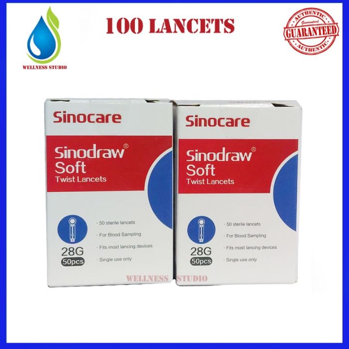 COD SINOCARE Sinodraw Soft Twist Lancets (100pcs) | Lazada PH